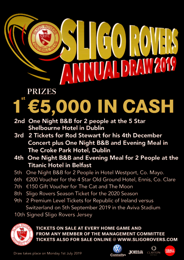 Annual Draw reaches €13,000 – Sligo Rovers
